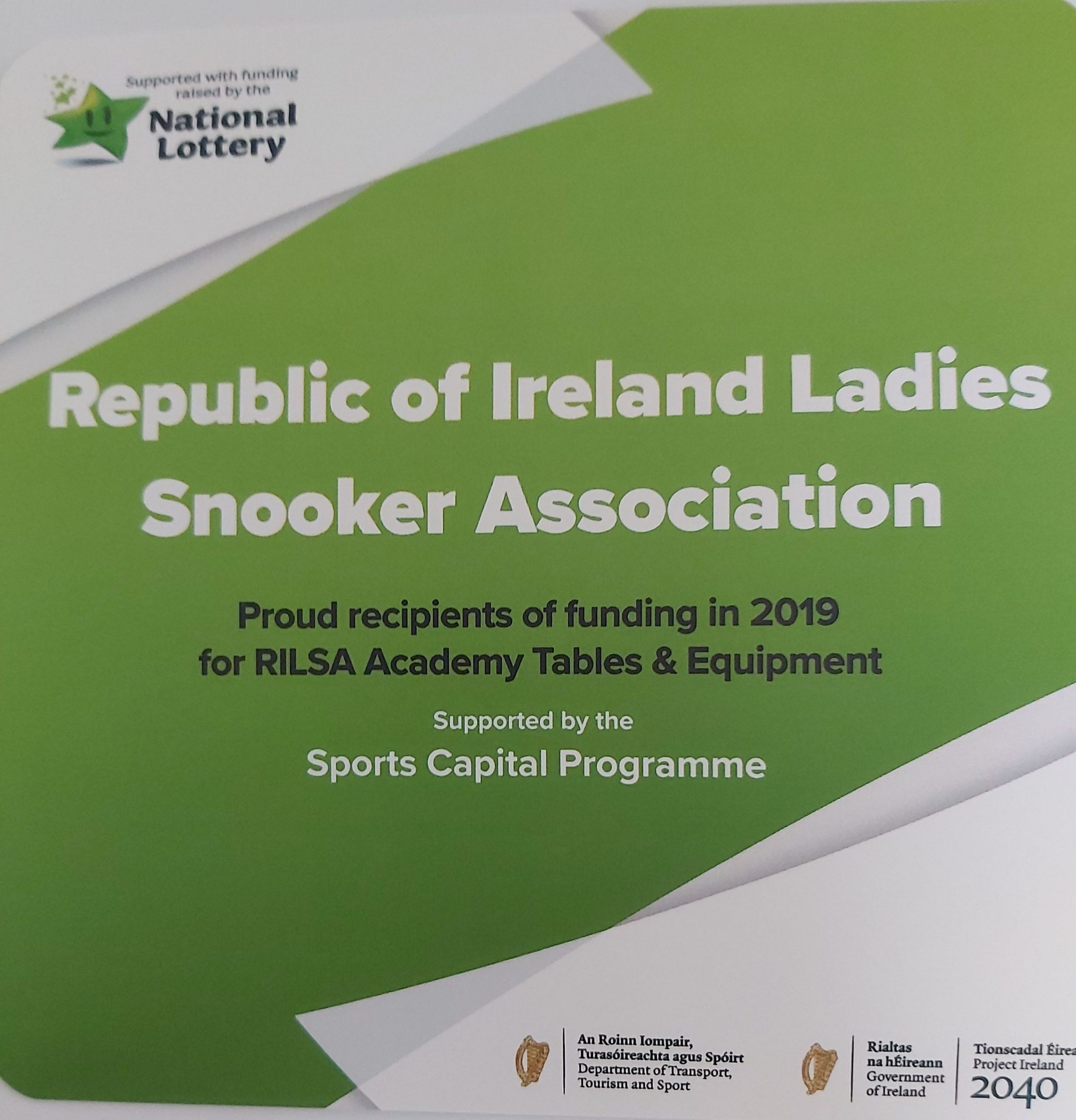 Lottery cert | Republic of Ireland Ladies Snooker Association